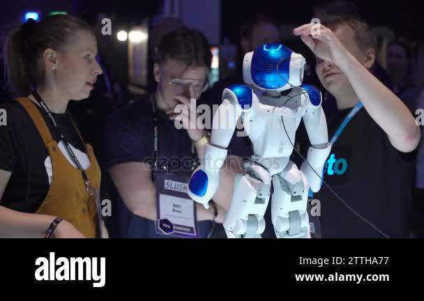 Nao Robot is an autonomous, programmable humanoid robot by Aldebaran Robotics Stock Video ...