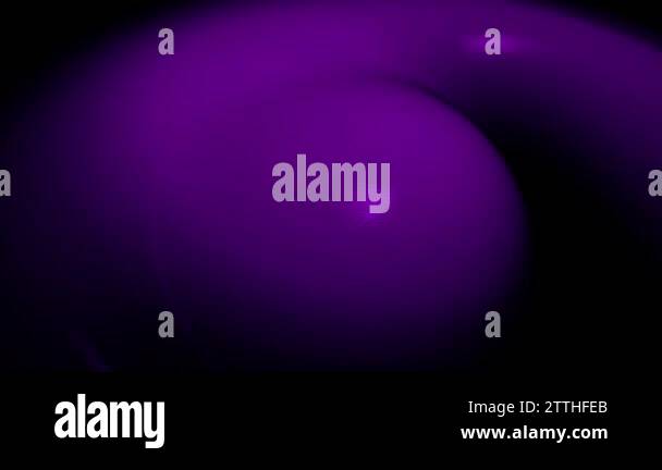 Abstract liquid, purple substance pulsating in mixing process on black ...