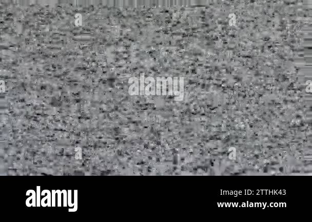 TV screen no signal, static noise and TV static fill the screen (Loop ...