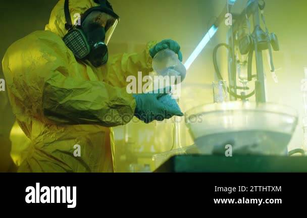 In the Underground Laboratory Clandestine Chemists in Protective Masks ...