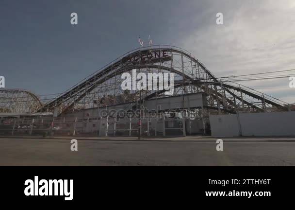 Amusement ride cyclone amusement park ride coney island Stock Videos ...