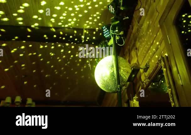 Disco Ball, view from below, from the disco ball beams, stage light ...