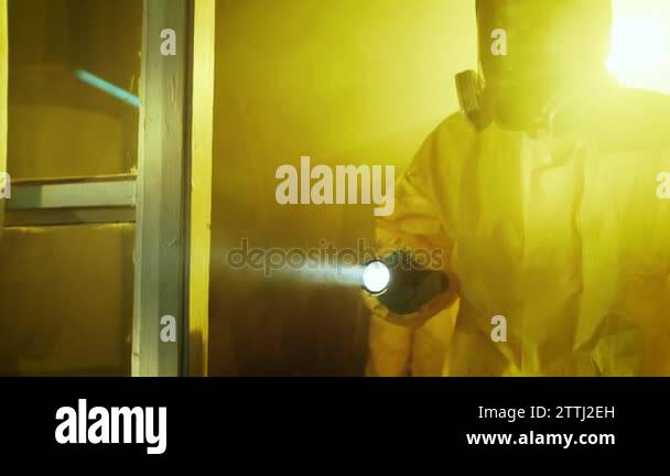 Two Officers from Hazardous Materials Police Unit Inspect Busted Drug ...