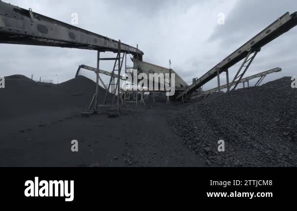 An overview of a coal production process at the coal mine Stock Video ...