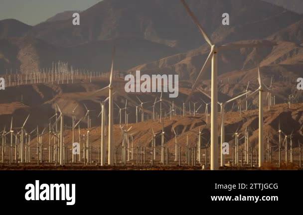 Modern Power Plant with Wind Turbines in Coachella Valley Region ...