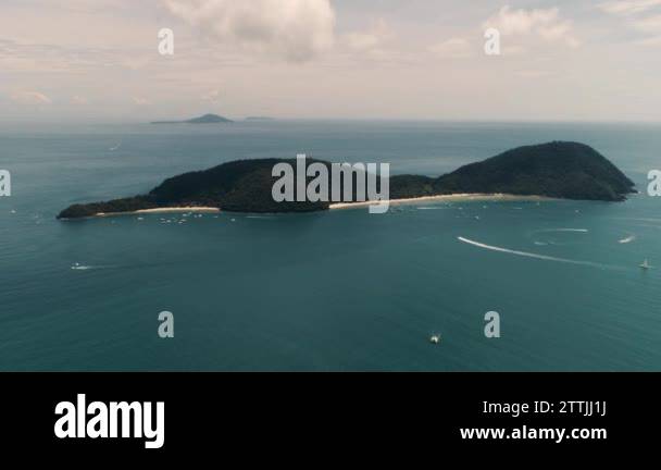 Thailand Coral Island Drone Shot View of the island from a height of ...