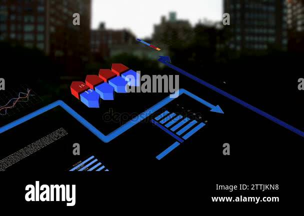 Animated financial graphic charts diagram of sales data statistics ...
