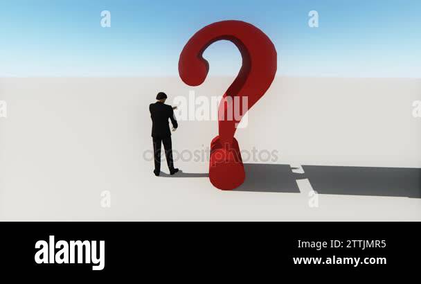 4k businessman & 3d question mark Stock Video Footage - Alamy