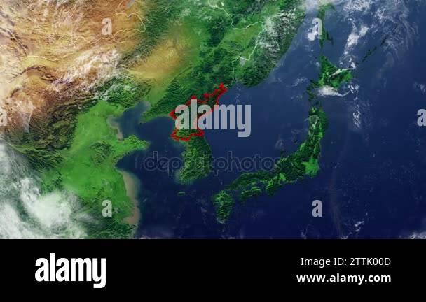 North Korea map and border, physical map Asia, East Asia, map with ...