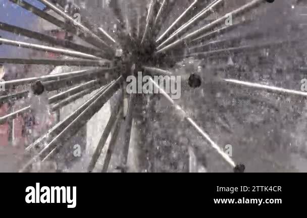 fountain construction and water splash Stock Video Footage - Alamy