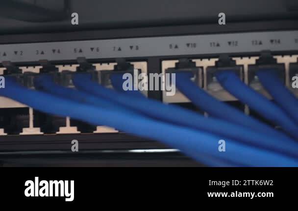 Details from loaded and working network switch in Server room with Lan ...