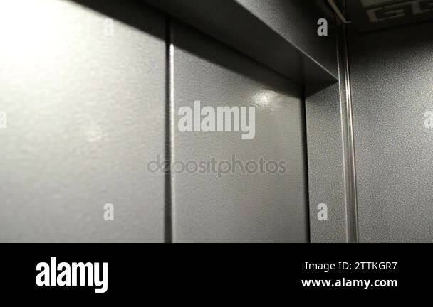 stainless steel elevator doors opening and closing Stock Video Footage ...