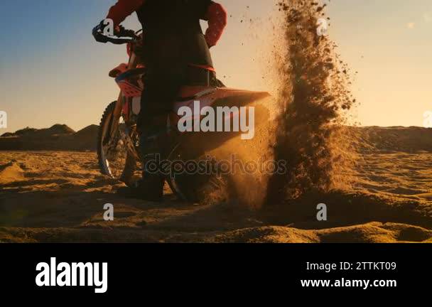 Back View Footage of the Professional Rider on the FMX Dirt Bike ...