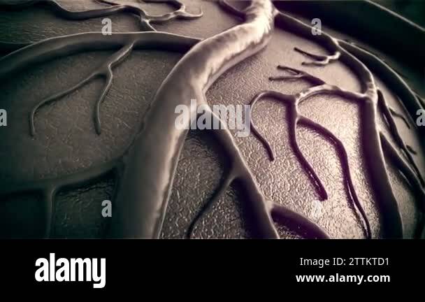 Capillary on the human organ, Brain Model, circulatory system ...