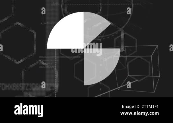 Digitally animated of circle turning itself with geometric forms in ...