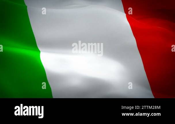 Italian flag waving in wind video footage Full HD. Realistic Italian ...