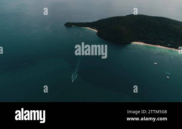 Thailand Coral Island Drone Shot View of the island from a height of ...