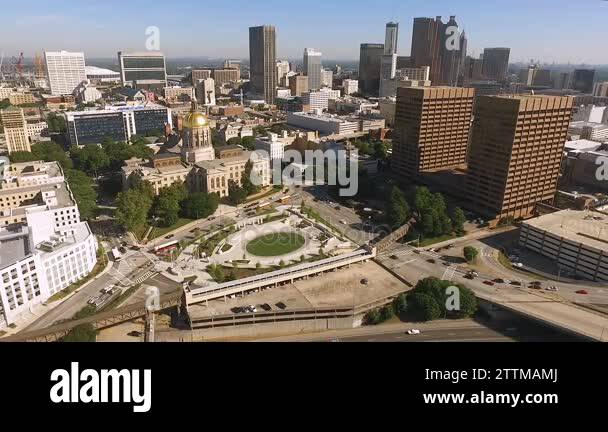 Atlanta Georgia Rush Hour Traffic Dusk Downtown City Skyline Stock ...