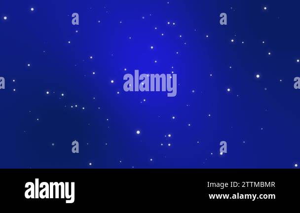Sparkly dark blue night sky background with falling particle lights ...