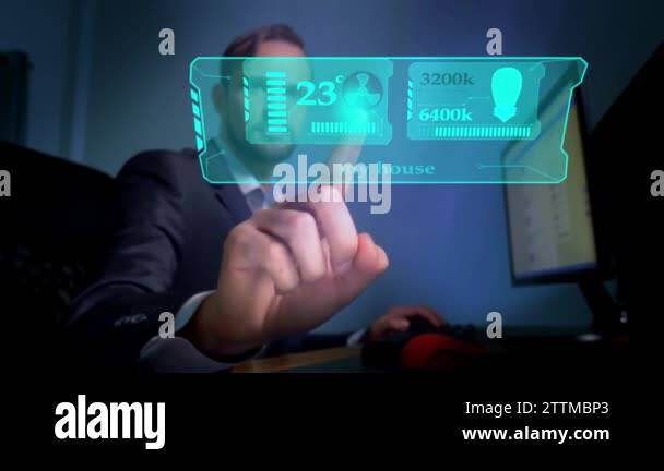 Smart House. concept of remote control of home automation technology. a ...