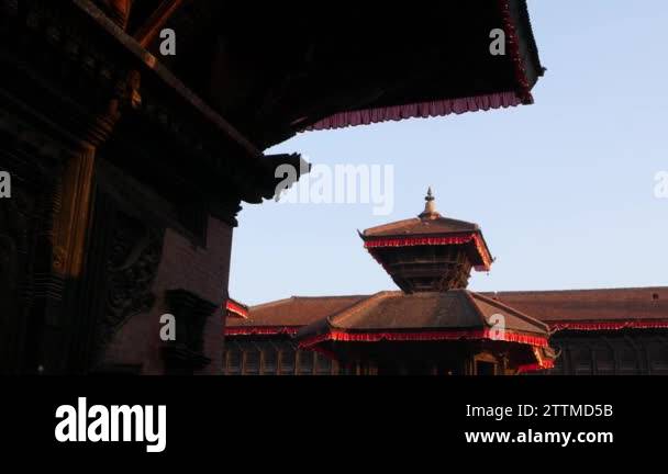 Beautiful old architecture of royal Durbar square. Exterior of temple ...