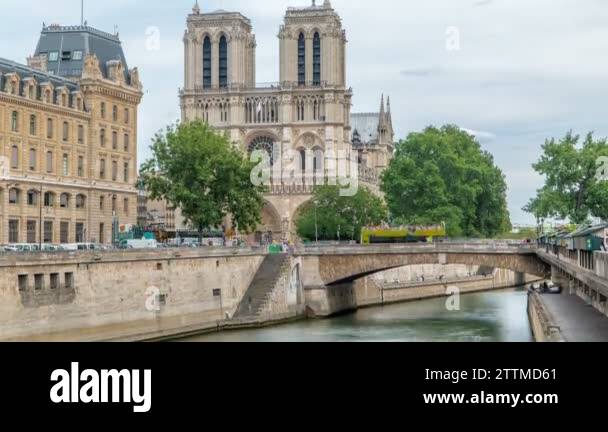 Notre Dame de Paris and Seine timelapse is the one of the most famous ...