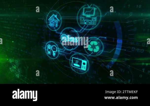 IOT Internet of things with devices symbols on digital background ...