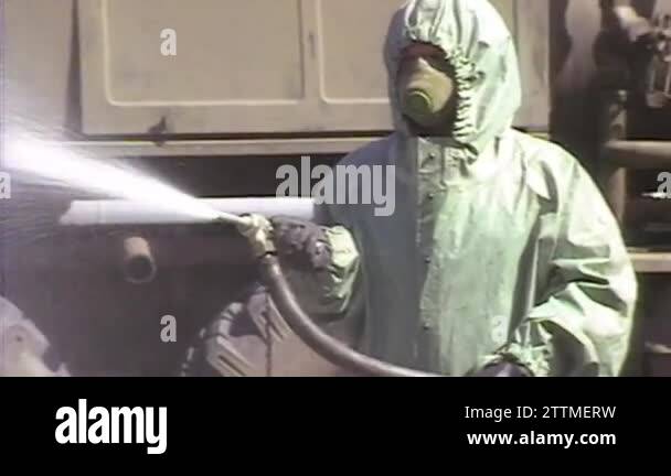 Chernobyl Nuclear Power Plant 1986 decontamination of special equipment ...
