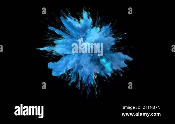 Light Blue Color Burst - colorful smoke explosion fluid particles slow ...