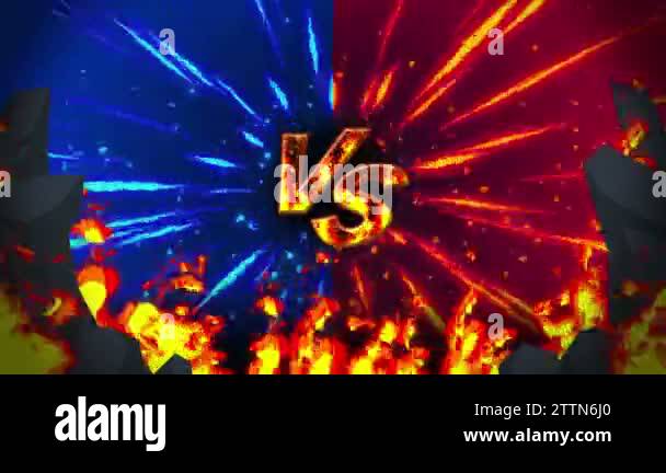 Cartoon fire animation. Flame loop background. Competition. Battle game ...