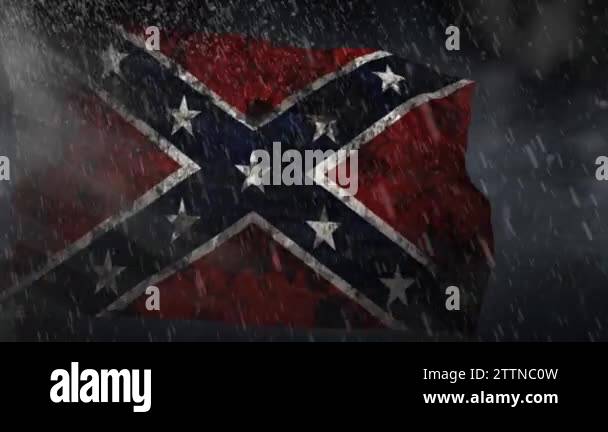 Confederate Flag Battered in a Storm 4K Loop features a battered ...