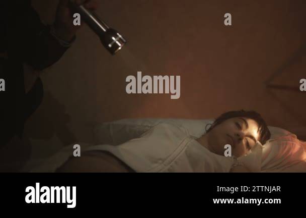 4K Police detective investigating dead body of drug abuser at a crime ...