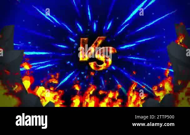 Cartoon fire animation. Flame loop background. Competition. Battle game ...