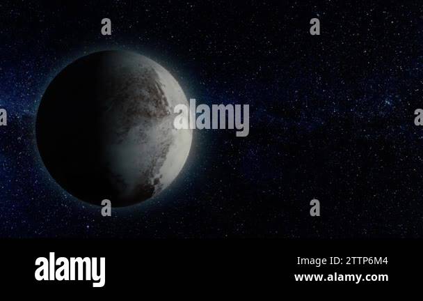 Planet or satellite in space. Unexplored planets of faraway space. Deep ...