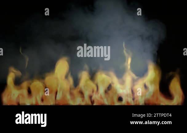 Digital composite of 3d flame animation against black background Stock ...