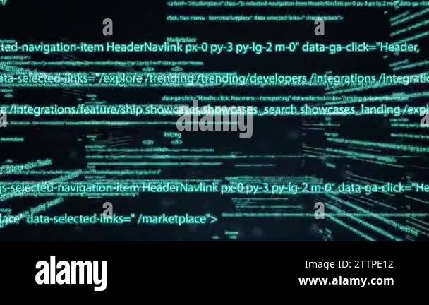 Computer Code Running In A Virtual Space Camera Moves Through The Text Abstract Technology