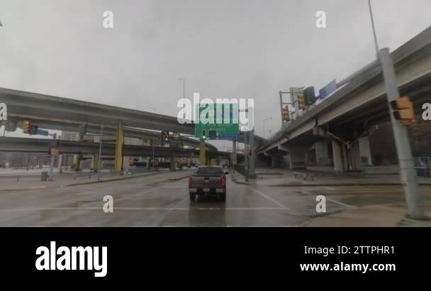 A driver's perspective under an Interstate 279 directional road sign in ...