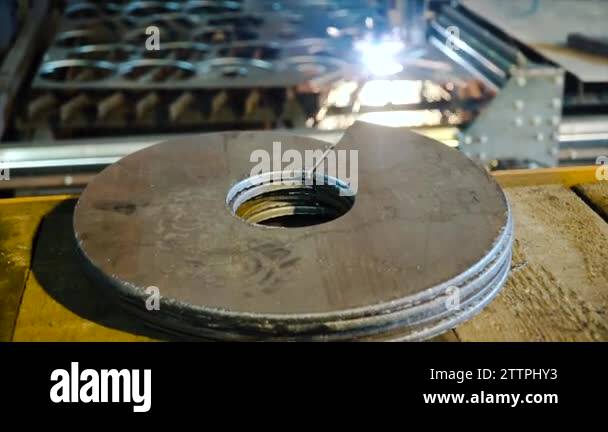 Cutting machine carving patterns on the steel plate. Clip. Cutting ...