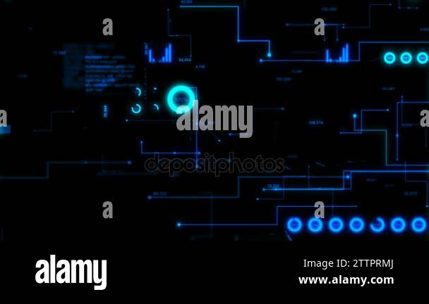 4K Animation 3D abstract dark background moving graph bar infographic ...
