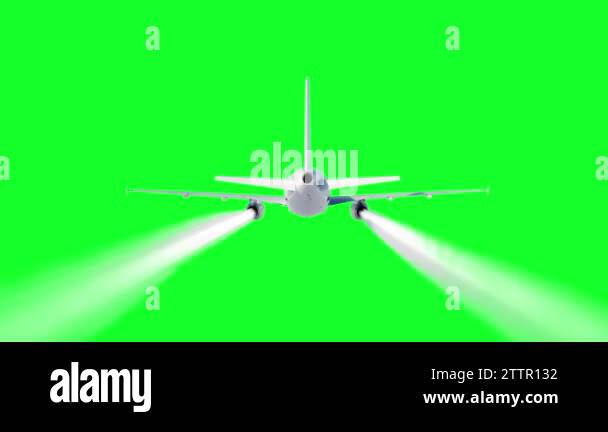 Passenger flying Plane animation. A condensation trail of an airplane ...