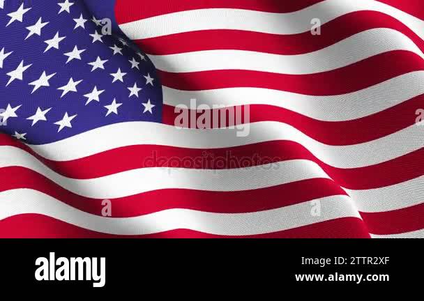 United States flag waving loop. United States realistic flag with ...