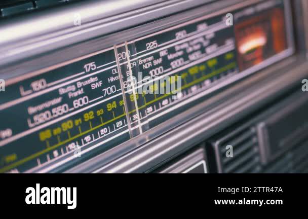 Tuning Analog Radio Dial Frequency on Scale of the Vintage Receiver ...