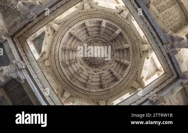 Rotating ceiling, interior of jainist temple, Rajasthan, India ...