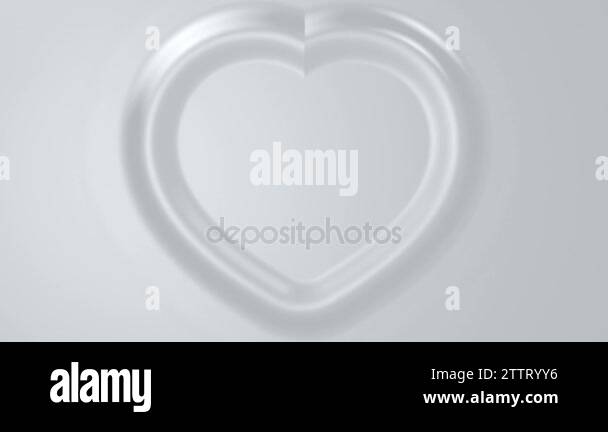 Animated background with heart shape formed with ripple effect. White ...