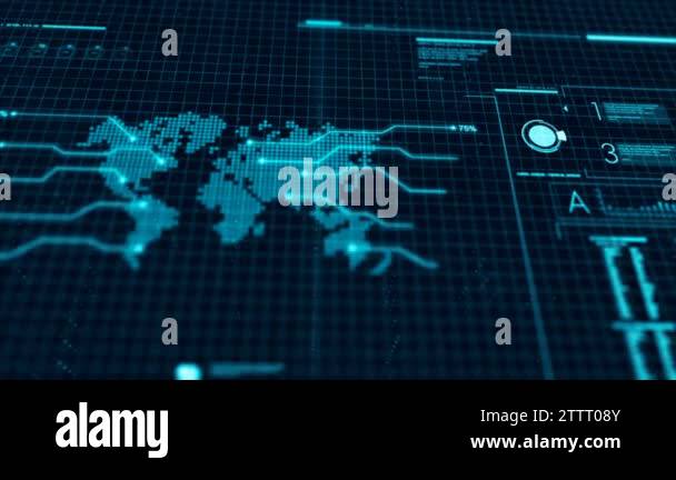 3d Rendering Circle Hud Head Up Display Interface With Ui Map Graph Bar Element For Futuristic