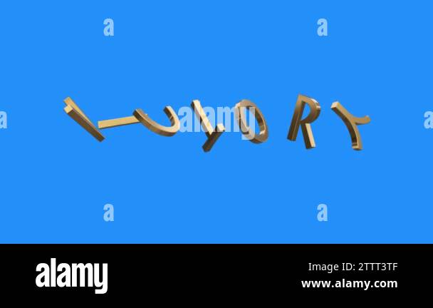 golden VICTORY word gathering from letters parts spin animation on blue ...