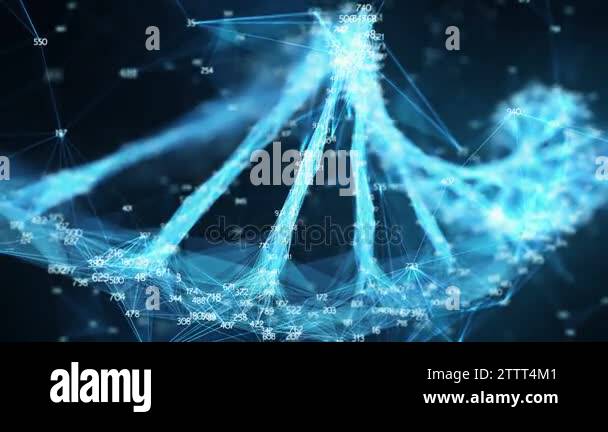 Motion Background Digital Polygon Plexus DNA molecule random digits Loop Stock Video Footage - Alamy