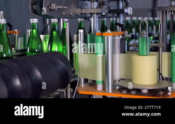 Line water production labeling bottle Stock Videos & Footage - HD and ...