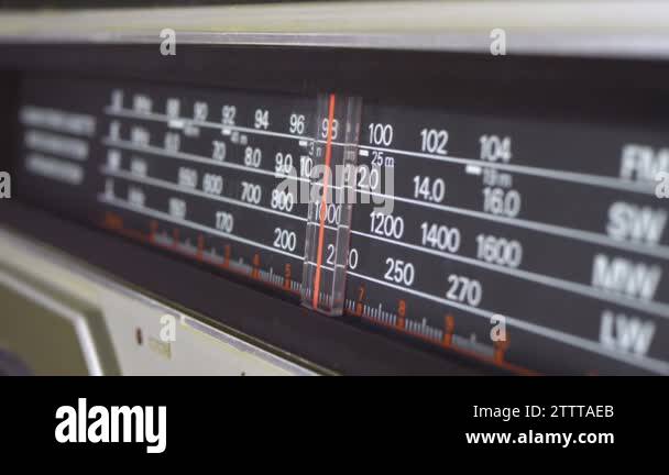 Tuning Analog Radio Dial Frequency on Scale of the Vintage Receiver ...