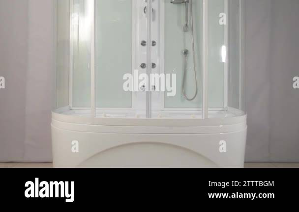 Shower cabin. Sliding mechanism of a shower cabin. Shower cabin, stall ...